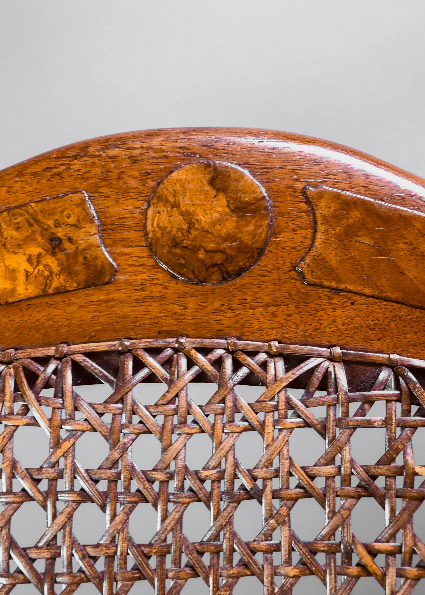 Antique Caned Lincoln Rocker c.1900 in Heart Maple and Walnut • Maison ...